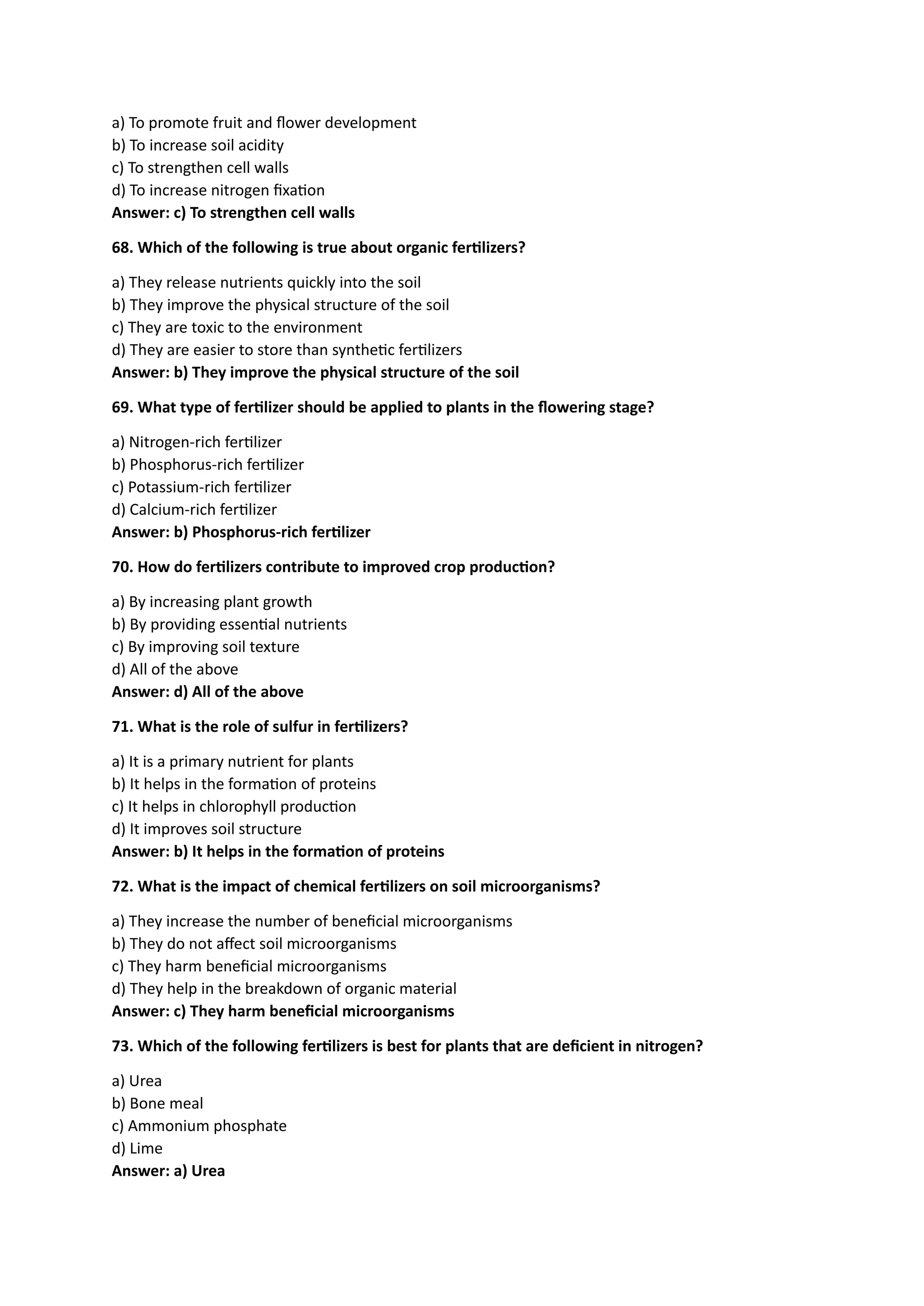 MCQS on manufacture of glass, Cement, Soap, Detergent and Fertilizers | PDF