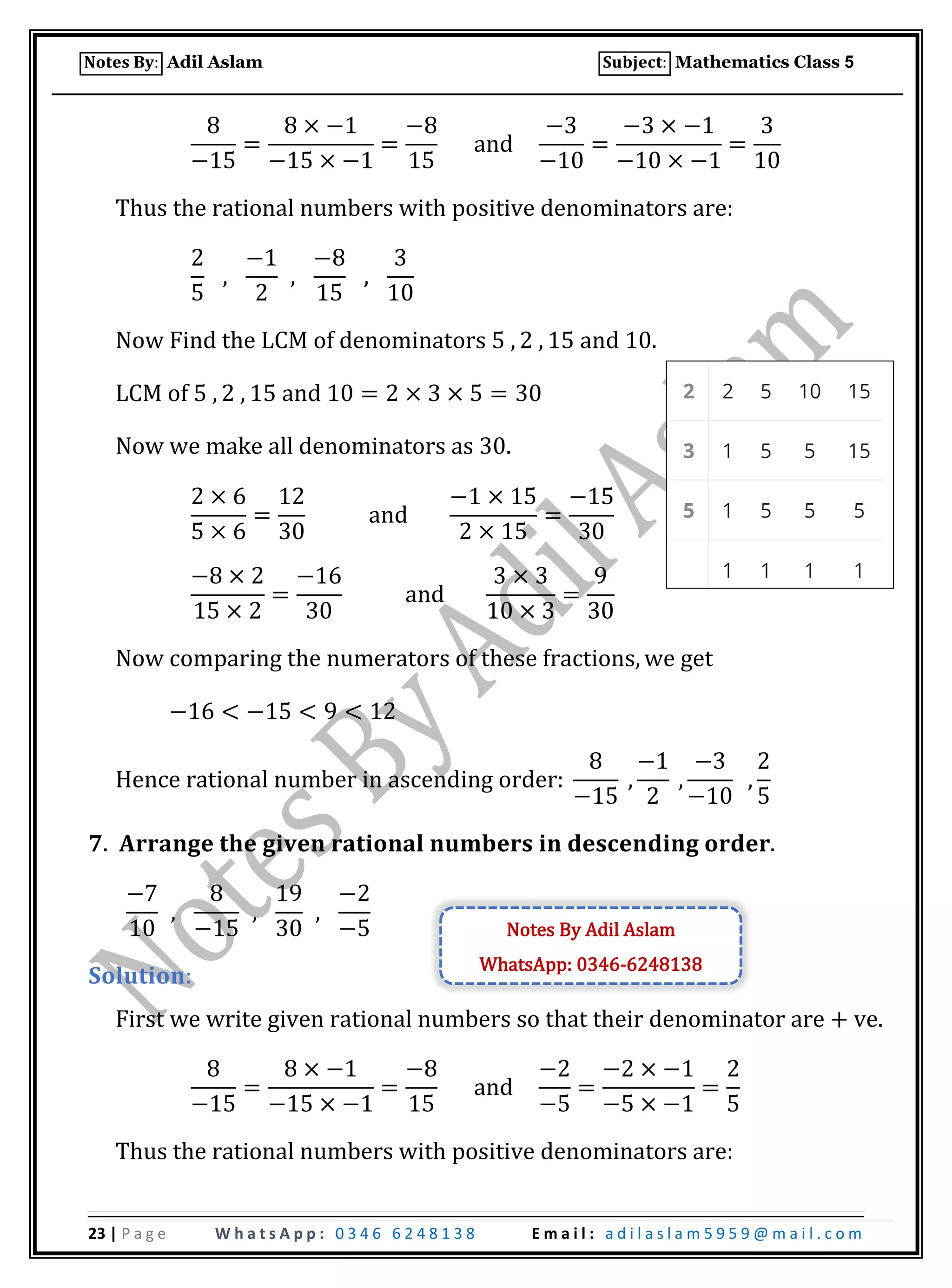 Countdown Maths Class 7 Chapter 2 Solution | PDF