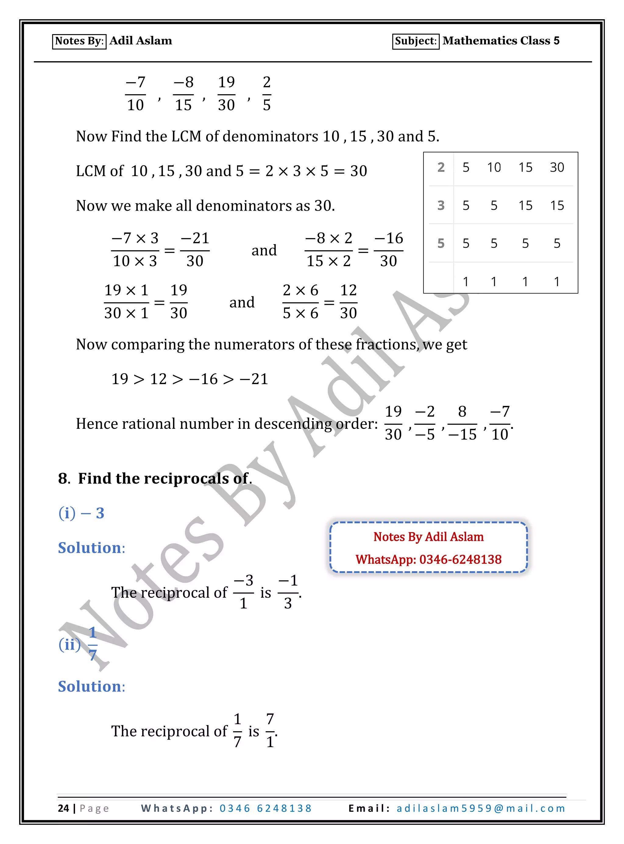 Countdown Maths Class 7 Chapter 2 Solution | PDF