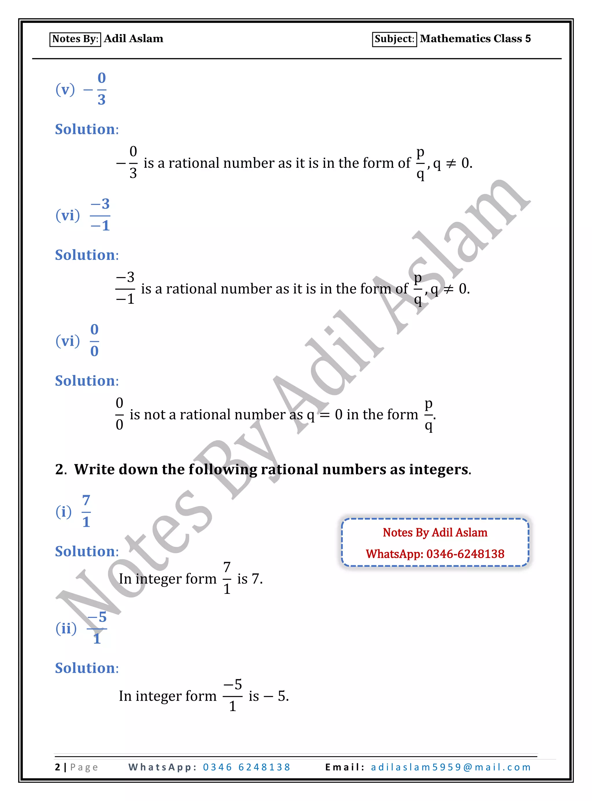 Countdown Maths Class 7 Chapter 2 Solution | PDF