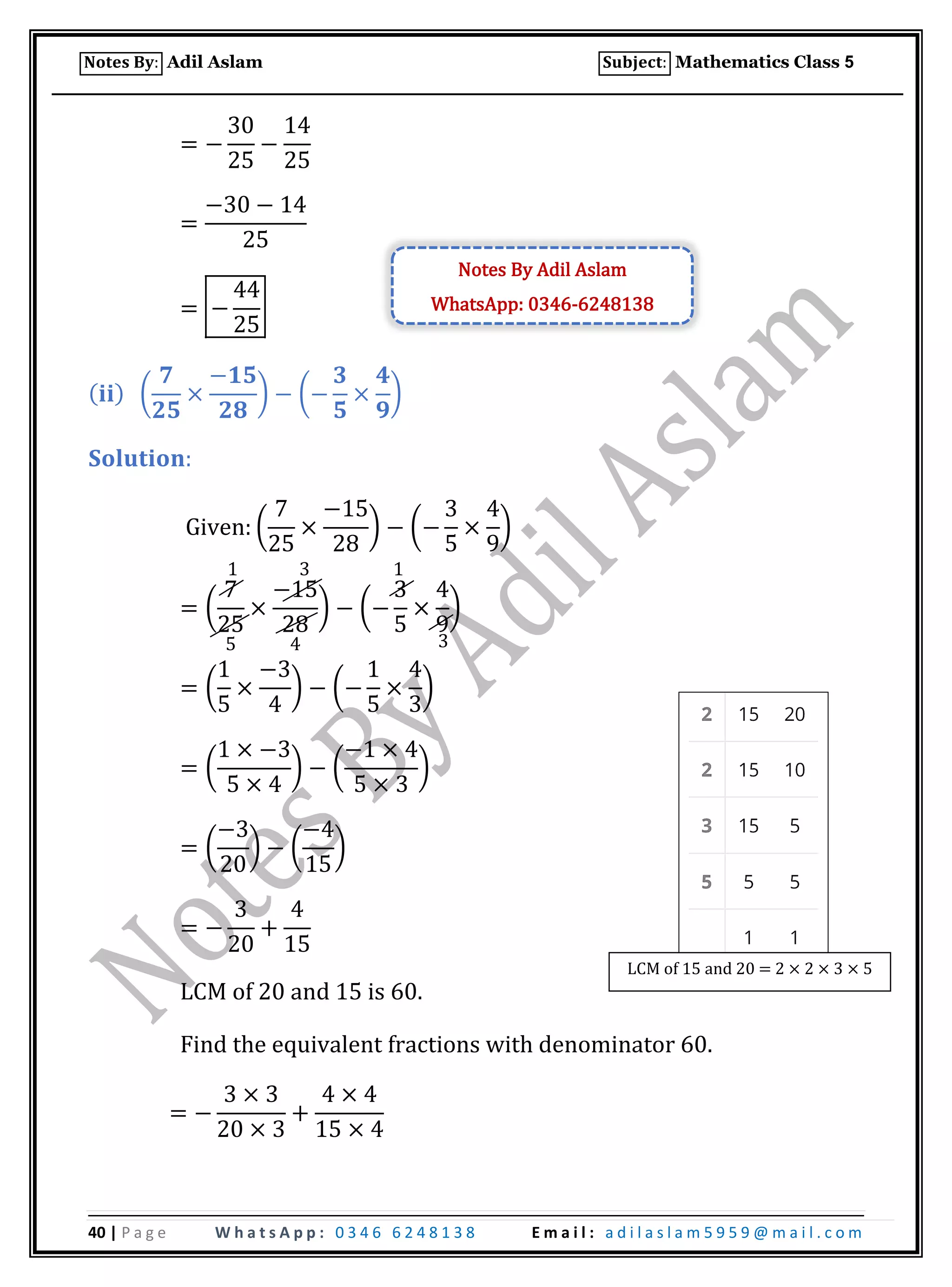 Countdown Maths Class 7 Chapter 2 Solution | PDF