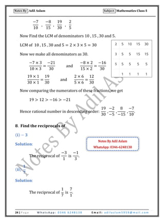 Countdown Maths Class 7 Chapter 2 Solution | PDF