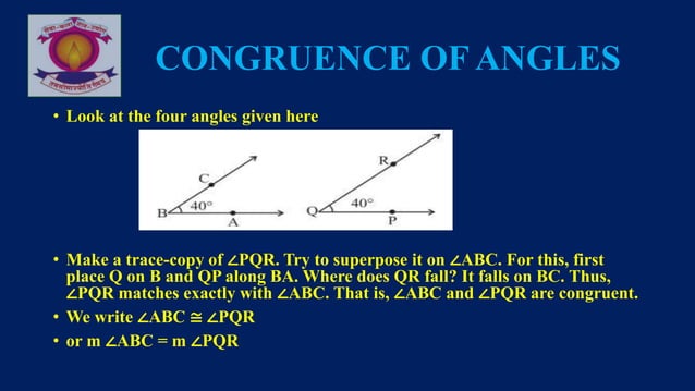 class 7 maths chapter 7 congruence of triangle.pptx | Physics | Science