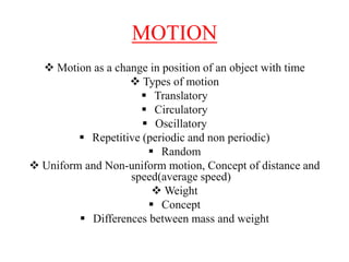 CLASS 7 MOTION | PPTX
