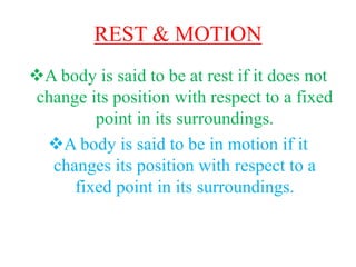 CLASS 7 MOTION | PPTX
