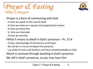 Foundation Class Prayer and Fasting | PPT