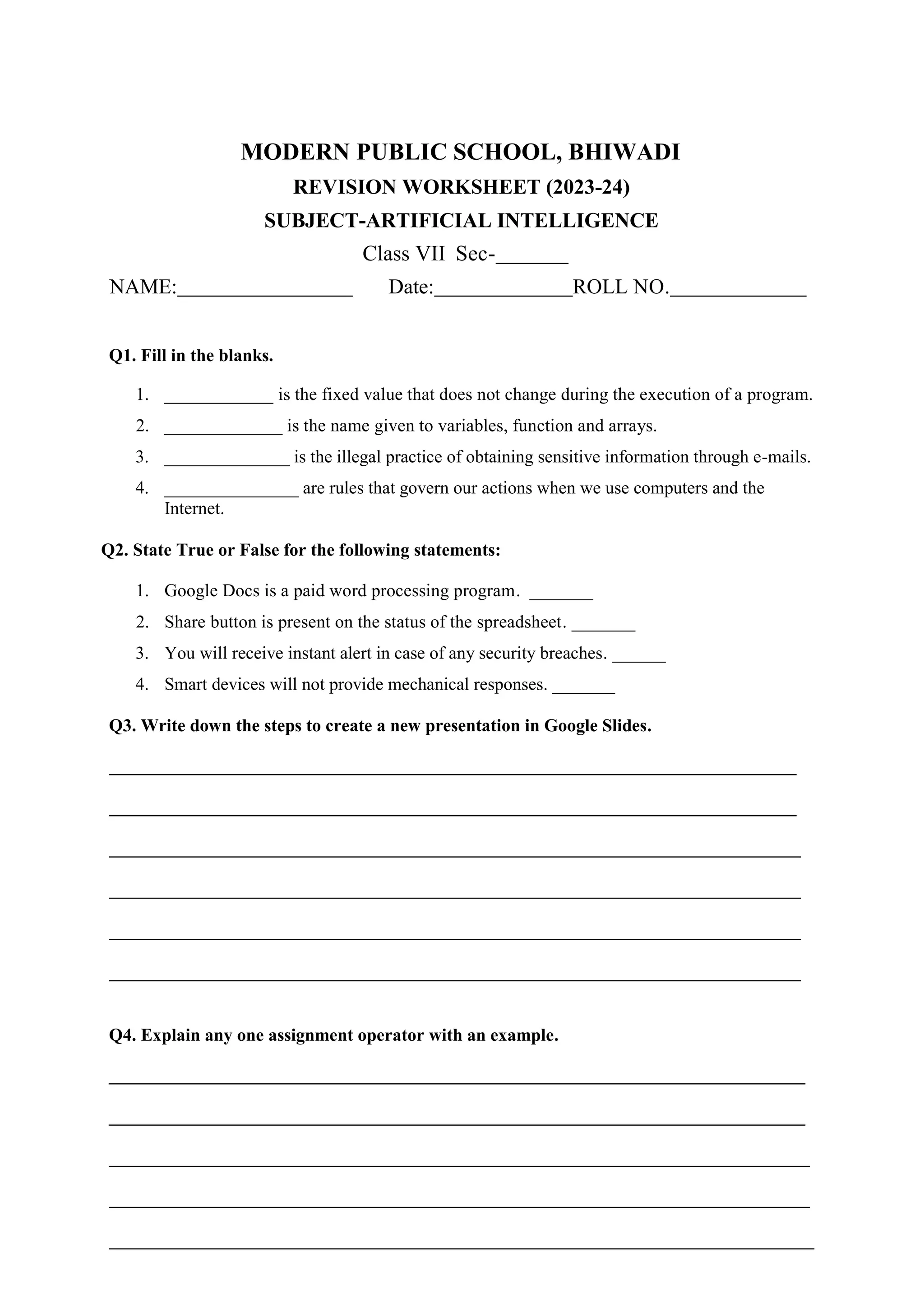 class 7 Revision Worksheet 2023 - 24.docx