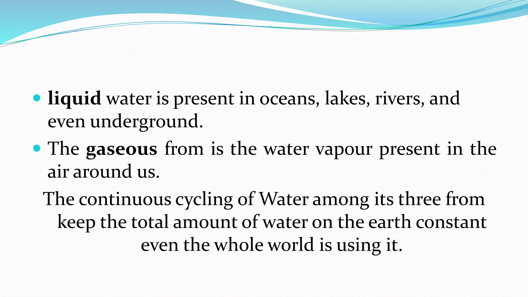 Class 7 science chapter 16 water | PPTX