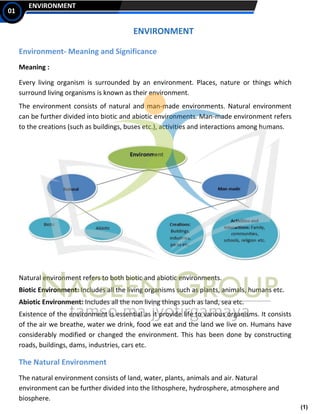 Class VII Social Science (Geography) Notes Chapter 1 Environment | PDF