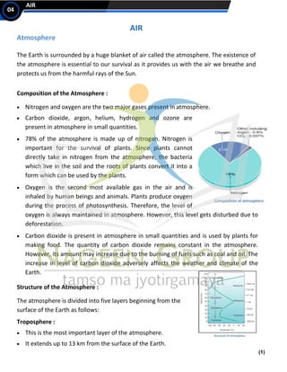 Class VII Social Science (Geography) Notes Chapter 4 Air | PDF