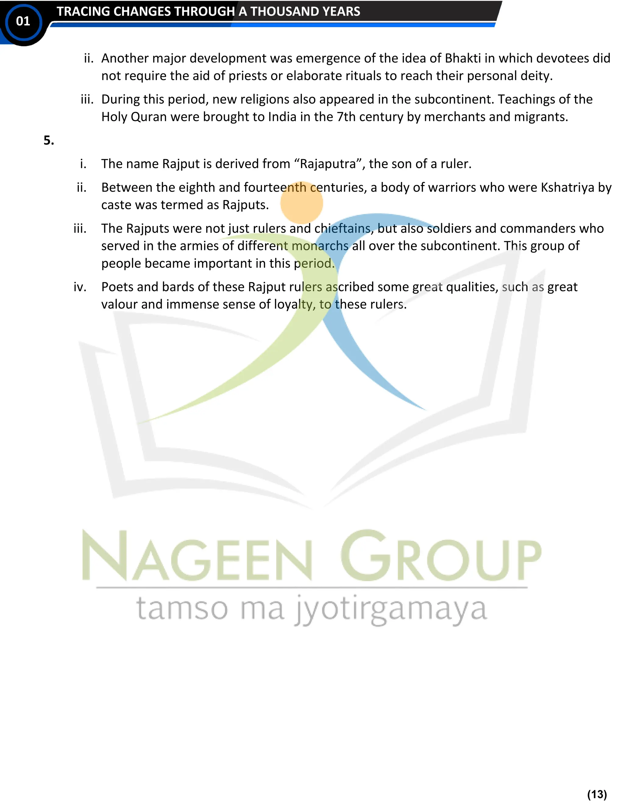 Class VII Social Science (History) Notes Chapter 1 Tracing Changes ...