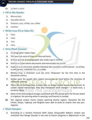 Class VII Social Science (History) Notes Chapter 1 Tracing Changes ...