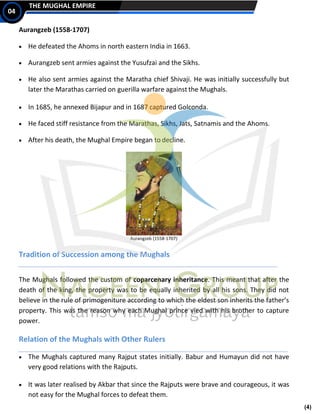 Class VII Social Science (History) Notes Chapter 4 The Mughals (16th To ...