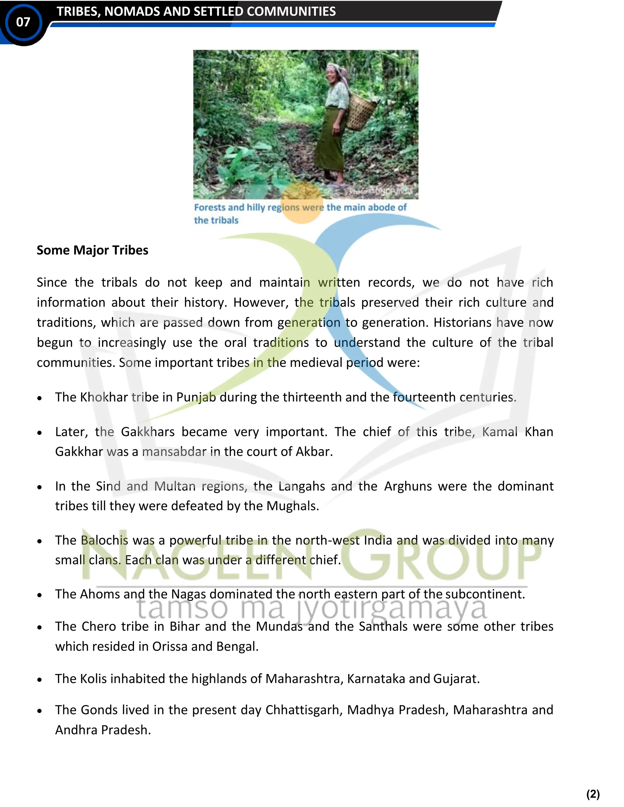 Class VII Social Science (History) Notes Chapter 5 Tribes Nomads and ...