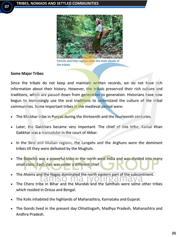 Class VII Social Science (History) Notes Chapter 5 Tribes Nomads and ...