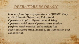 More on QBASIC | PPT