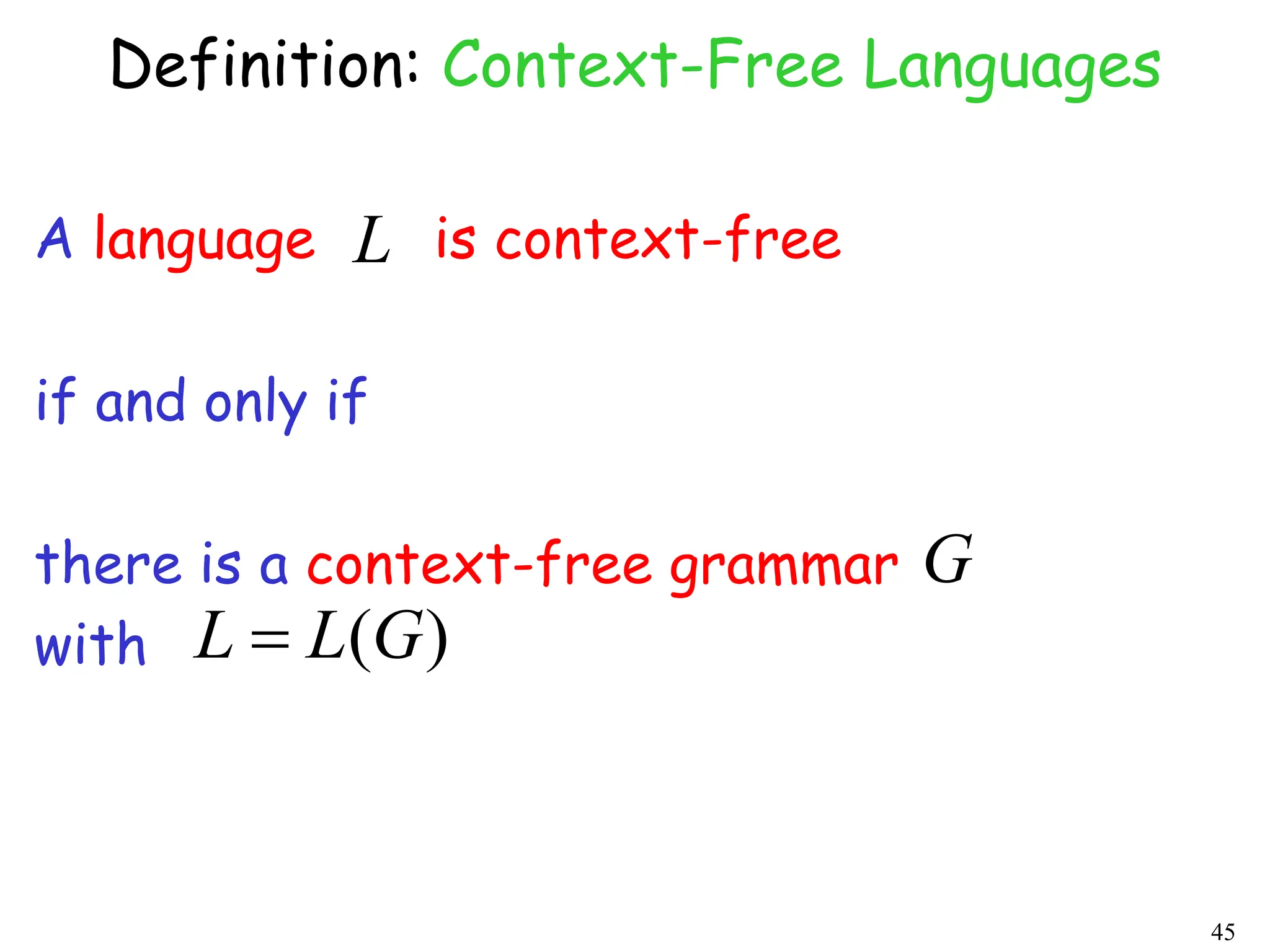 Formal Languages and Context-free Languages | PPT