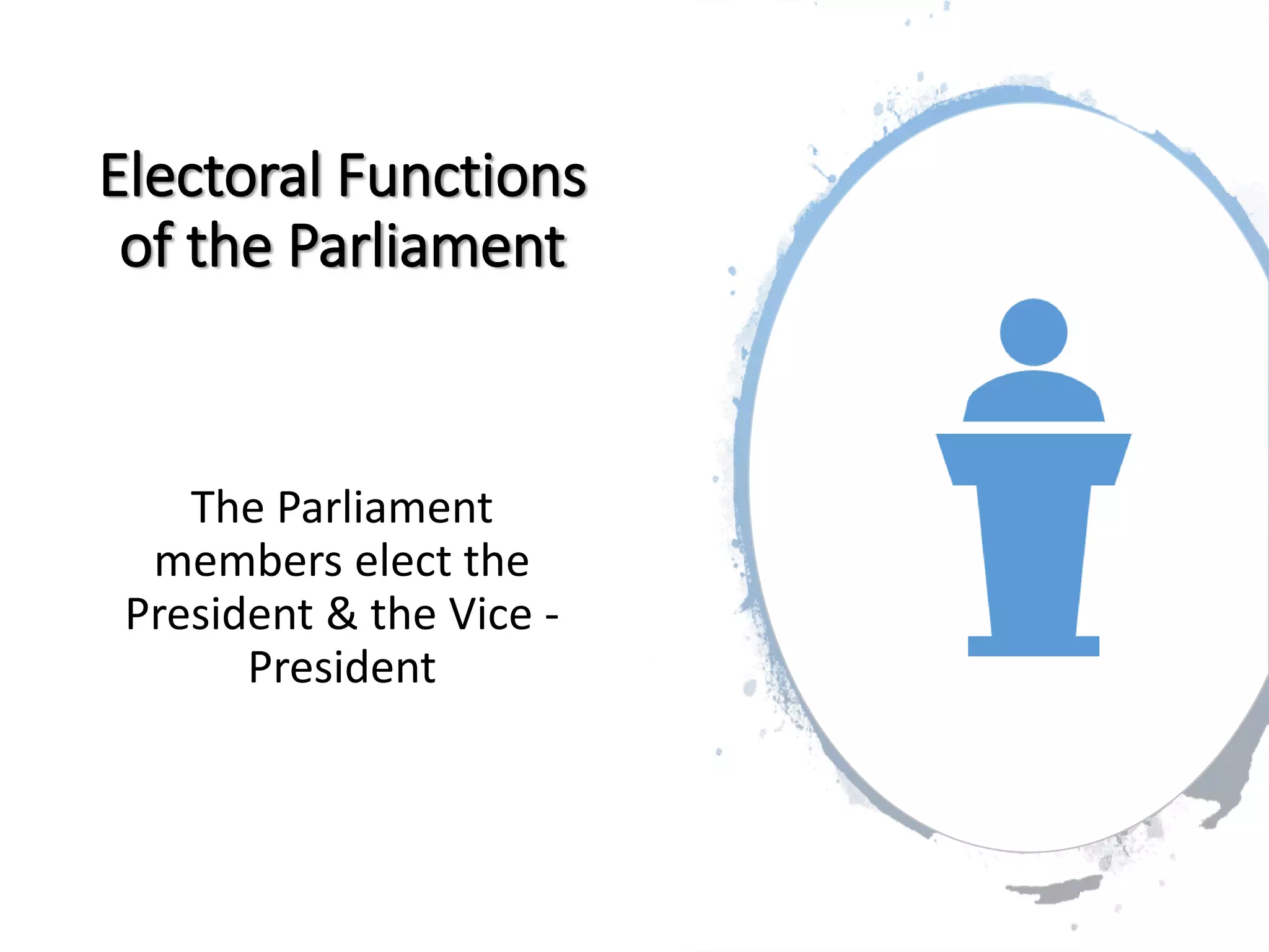 Class 8 civics - ii - functions of parliament | PPTX
