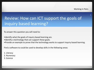 Class #8 inquiry based learning and ict lecture notes | PPT