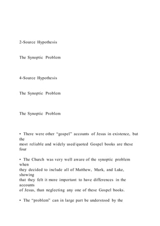 Class 8 – - The Gospels and the Synoptic Problems - | DOCX
