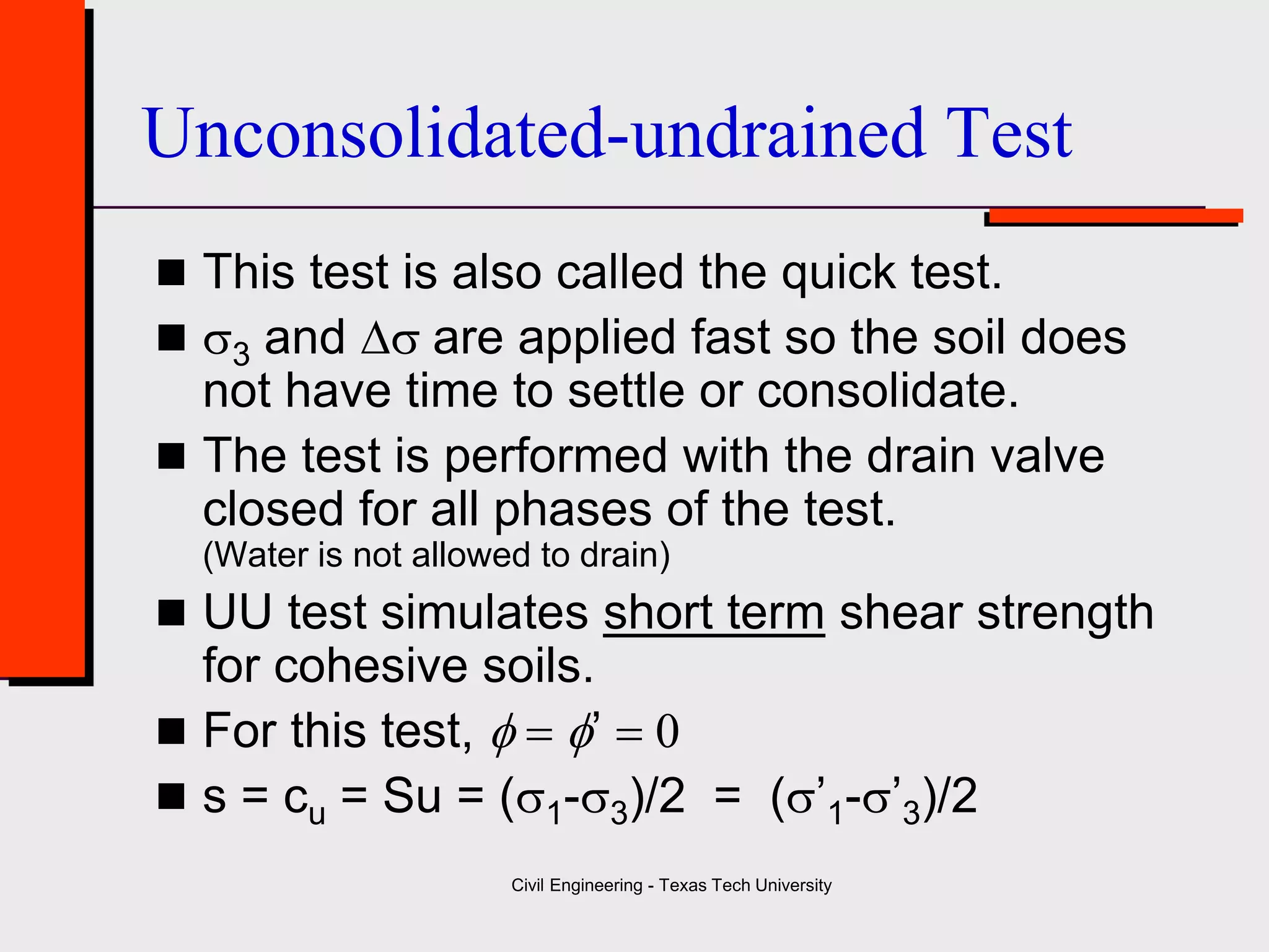 Class 8 Triaxial Test ( Geotechnical Engineering ) | PDF