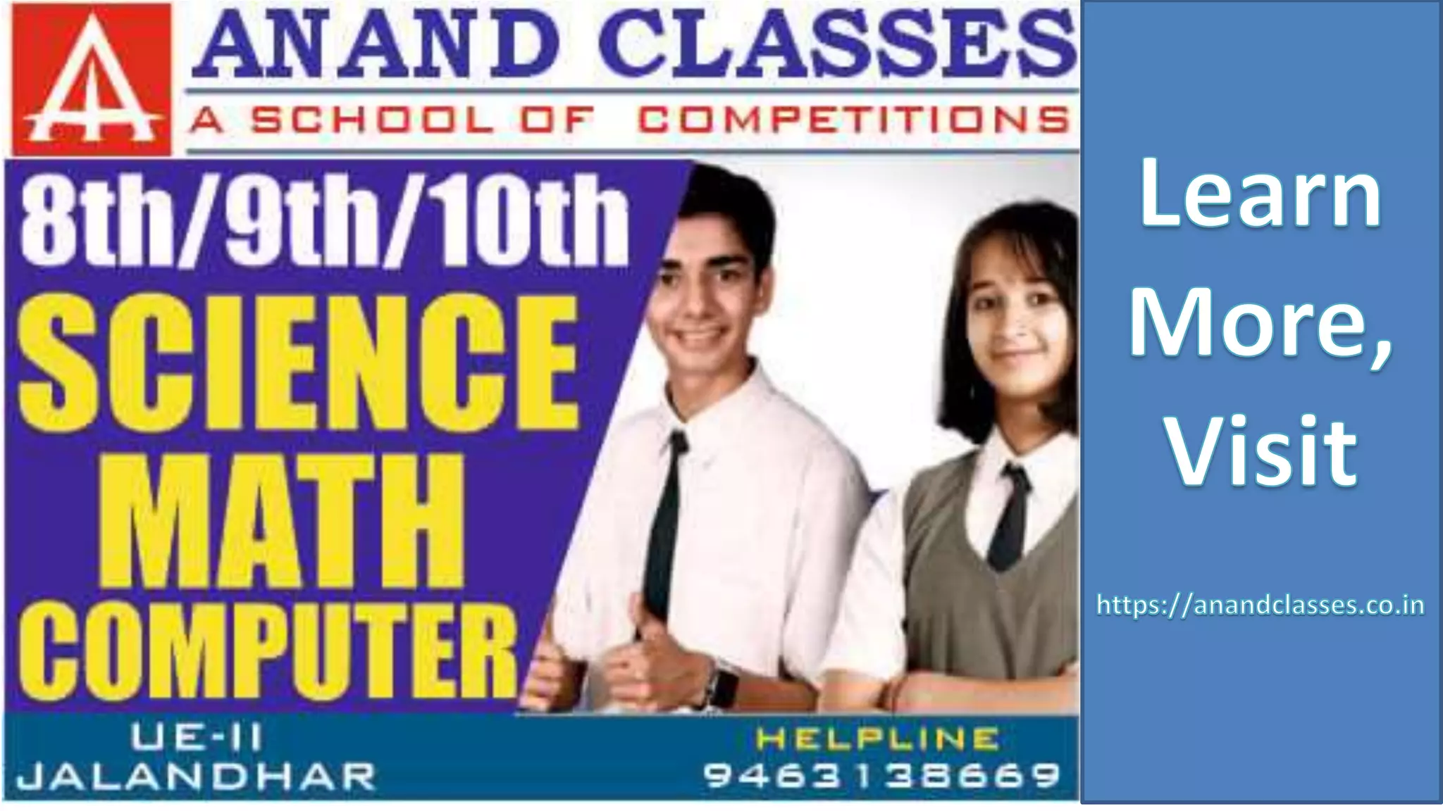 9463138669-Anand Classes|Class 8 9 10 Math Science Computer Tuition Coaching Center In Jalandhar ...