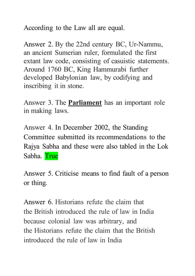 Class 8 Chapter 4 Understanding Laws civics extra questions and answers ...