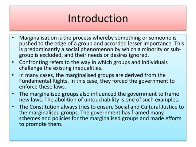 Confronting Marginalisation | PPTX | Debated Sensitive Social Issues ...