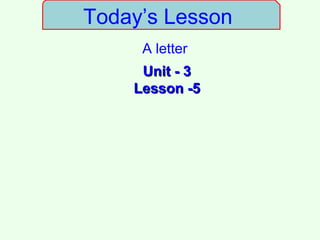 Class 8 english lesson 5 a letter | PPT