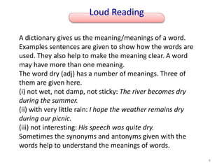 Class 8 english lesson 6 meaning of words | PPTX