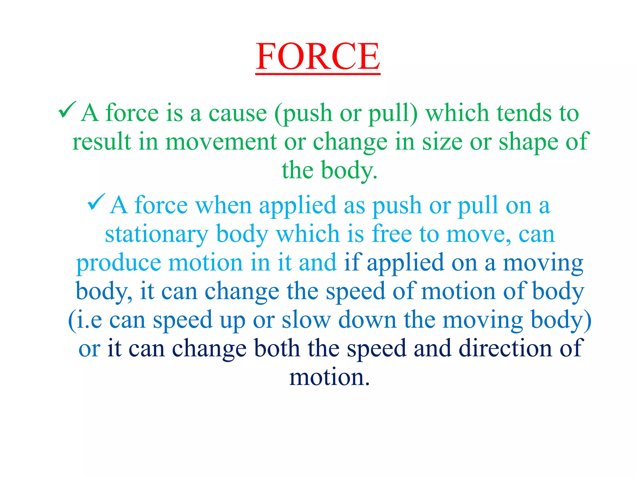 CLASS 8 FORCE & PRESSURE | PPTX