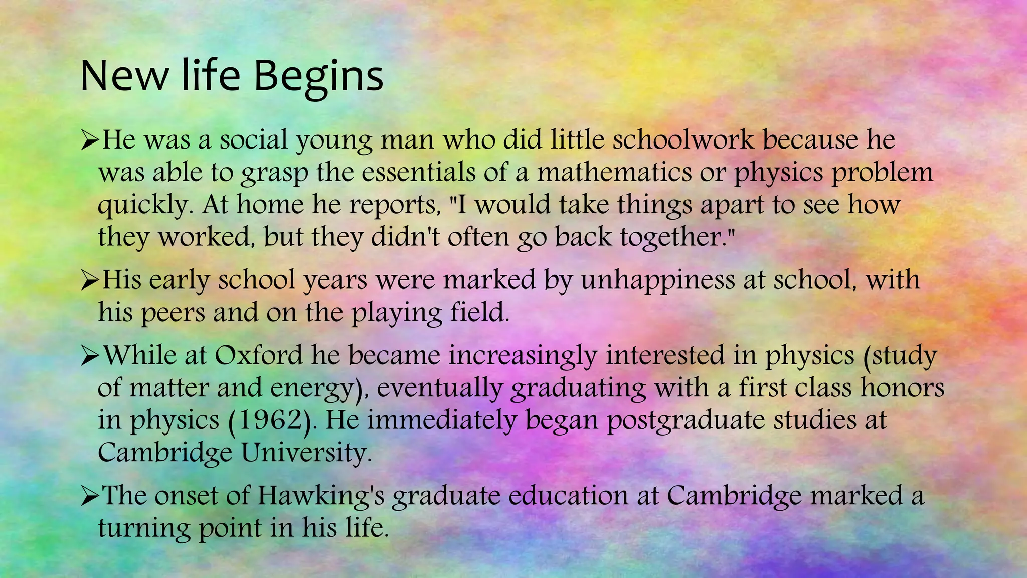 Stephen William Hawking - World-renowned Physicist | PPTX