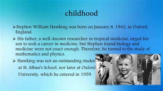 Stephen William Hawking - World-renowned Physicist | PPTX