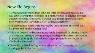 Stephen William Hawking - World-renowned Physicist | PPTX