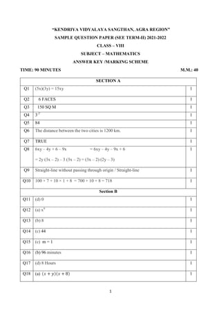 Class 8 Sample Paper SA 2 Maths database | PDF