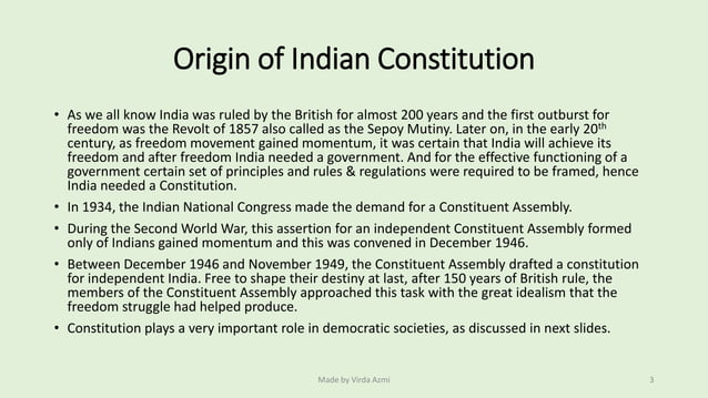 Class 8 The Indian Constitution | PPTX | Civic affairs | Politics