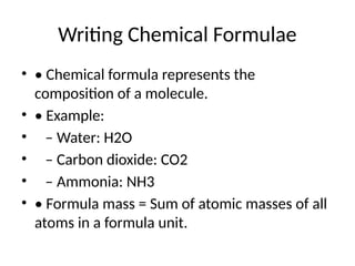 atoms AND MOLECULE CLASS 9TH NOTES PPT FOR TEACHING | PPTX