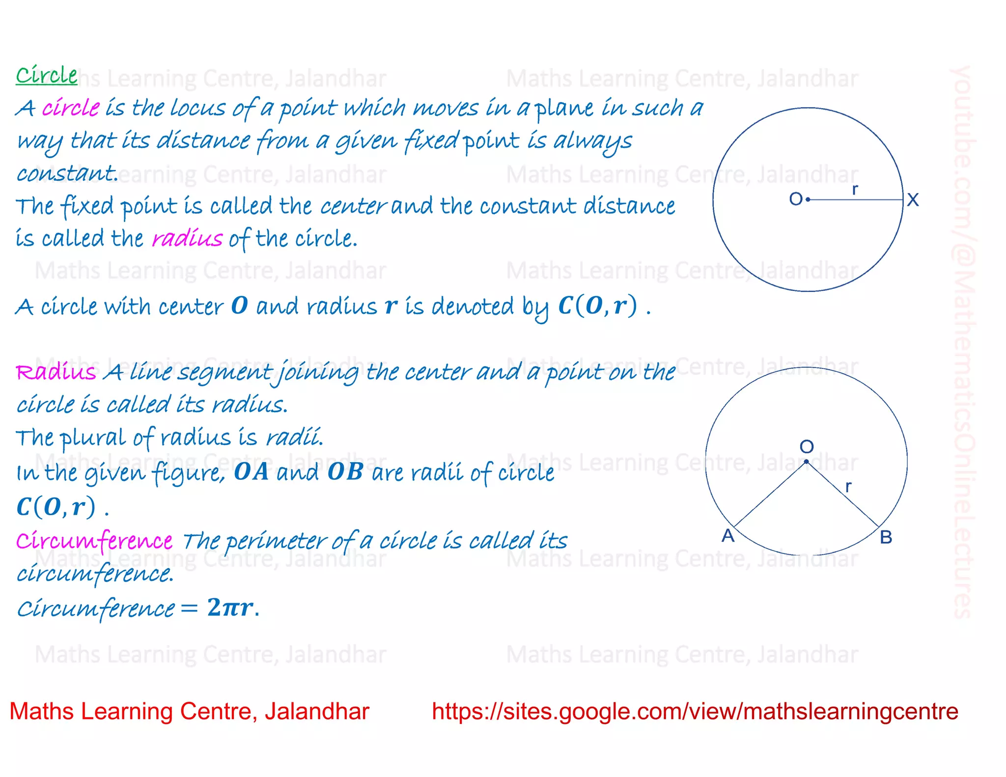 Class 9_Chapter 10_Circles_Basic definitions and theorems related to ...