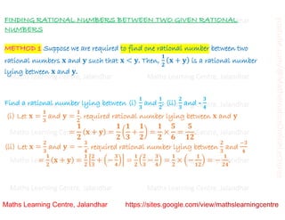 Class 9_Chapter 1_Number Systems_Lecture 2 (Rationals between two given rationals) | PPT