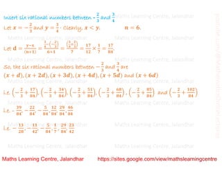 Class 9_Chapter 1_Number Systems_Lecture 2 (Rationals between two given rationals) | PPT