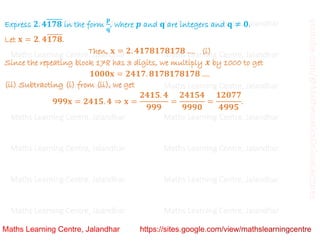 Class 9 Chapter 1 Number Systems Lecture 3 (Decimal Representation of ...