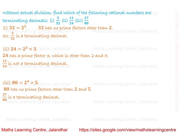 Class 9 Chapter 1 Number Systems Lecture 3 Decimal Representation Of