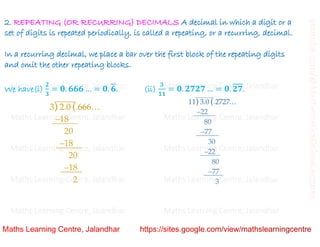 Class 9 Chapter 1 Number Systems Lecture 3 (Decimal Representation of ...