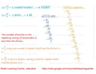 Class 9 Chapter 1 Number Systems Lecture 3 (Decimal Representation of rational numbers) | PDF