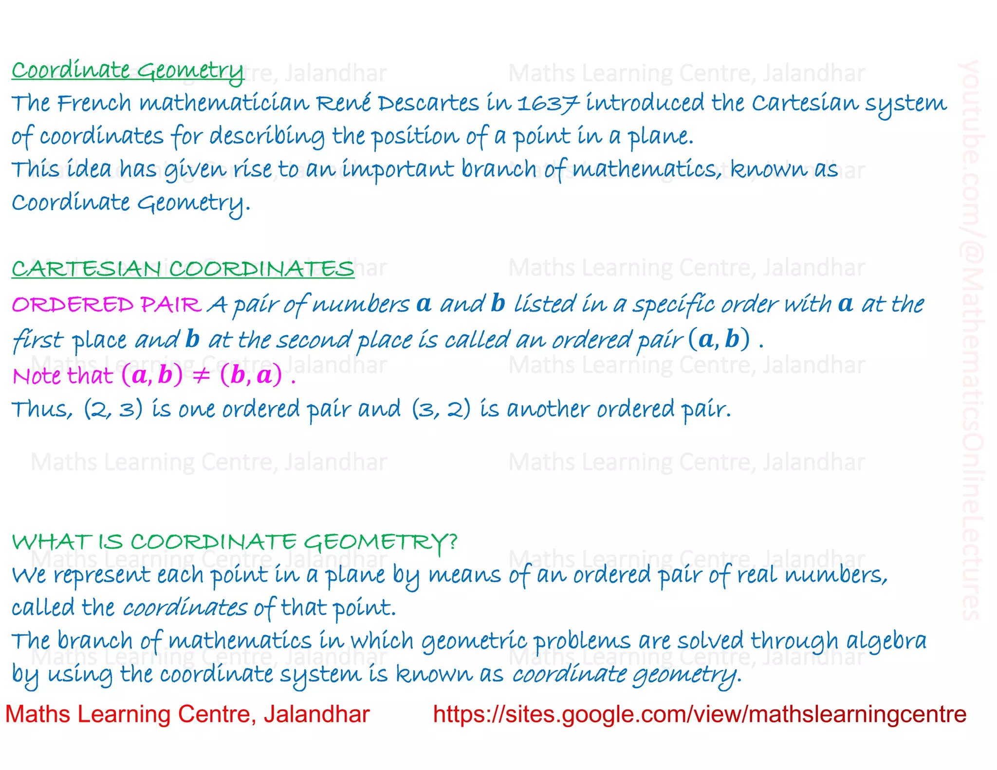Class 9 Chapter 3 Coordinate Geometry Pdf