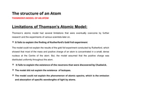 Structure of the atom, Discovery and charged particles of matter | PPTX
