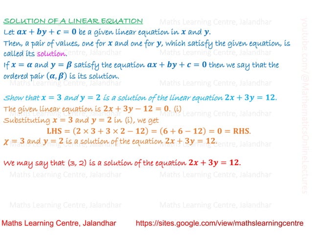 Class 9_Chapter 4_Linear equations in two variables | PDF