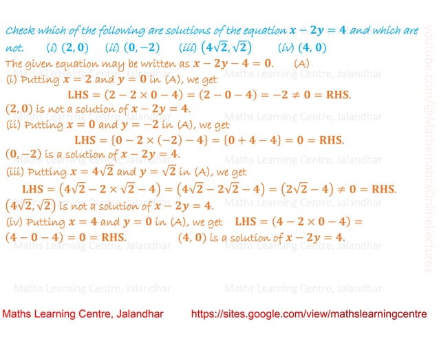 Class 9_Chapter 4_Linear equations in two variables | PDF