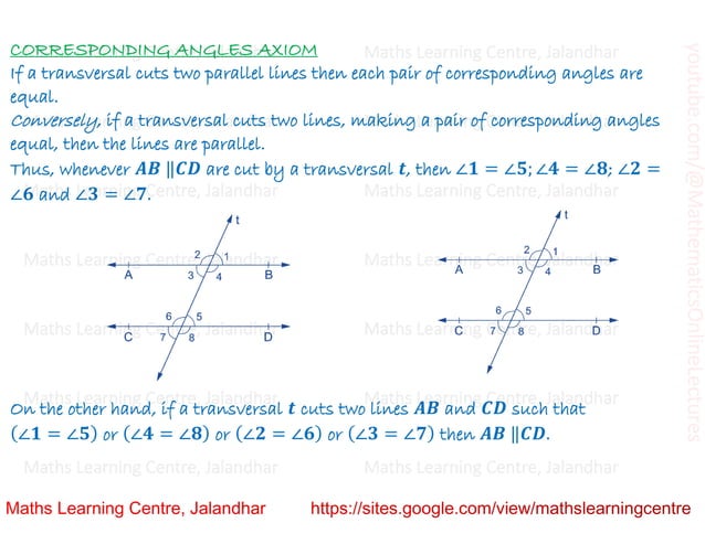 Class 9_Chapter 6_Lines and angles (Parallel lines definitions, theorems and problems) Lecture 2.pdf