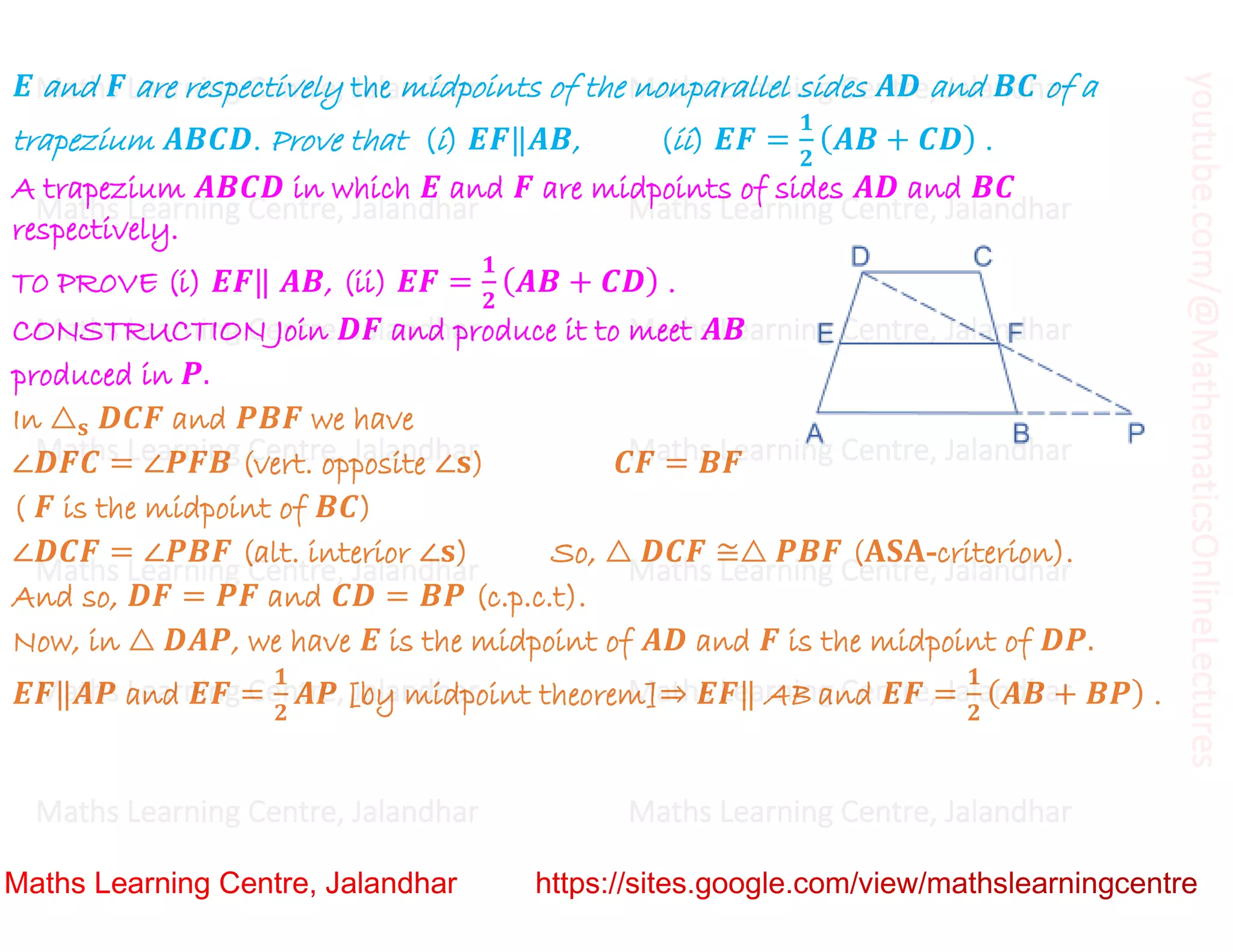 Class 9_Chapter 8_Quadrilaterals (Midpoint theorem and intercept ...